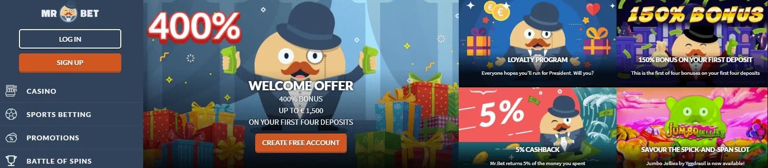 Mr Bet Review - 400% Bonus Offer!- Pokies Online New Zealand